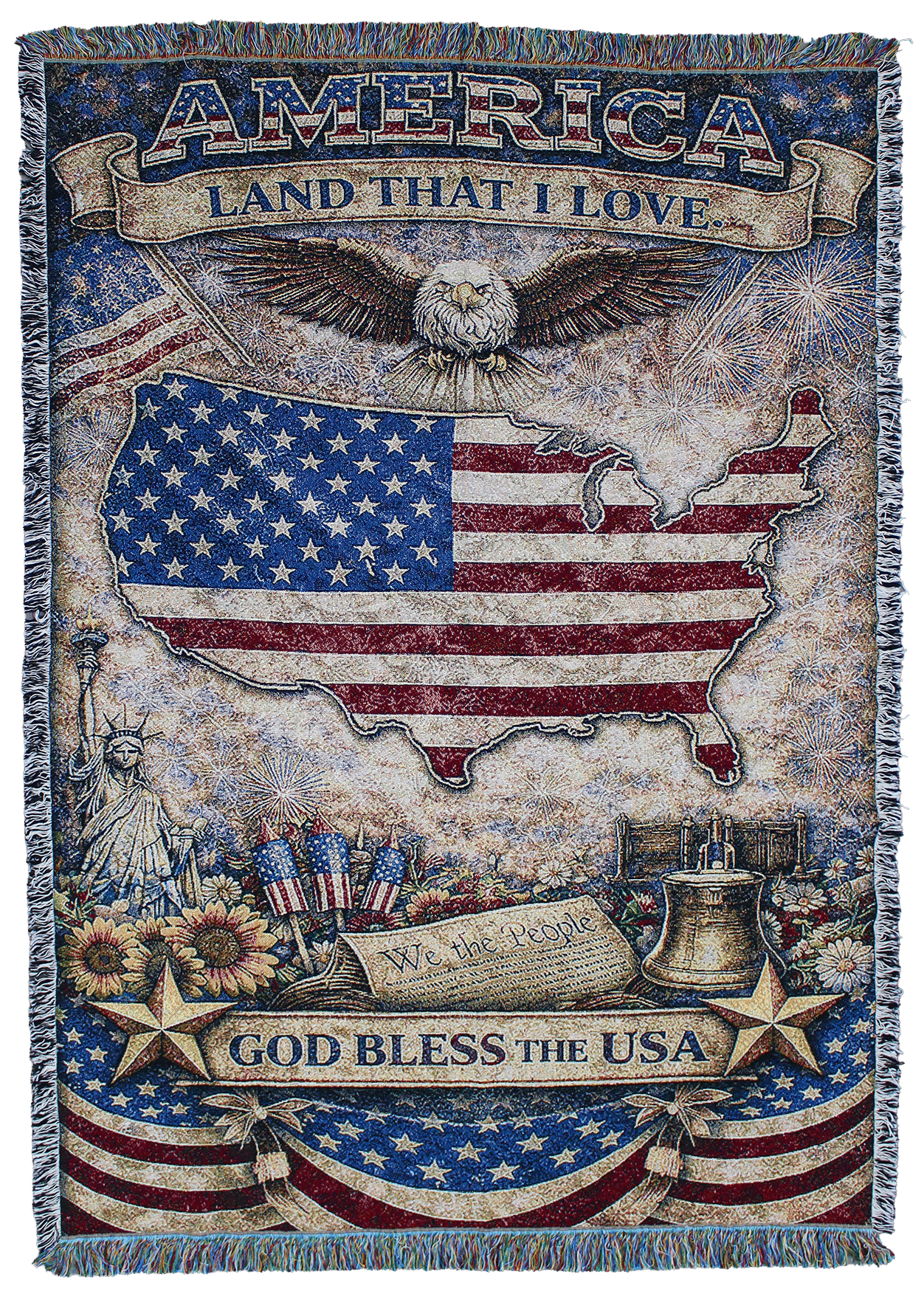 Americana Themed Woven Blankets - The Bandanna Company